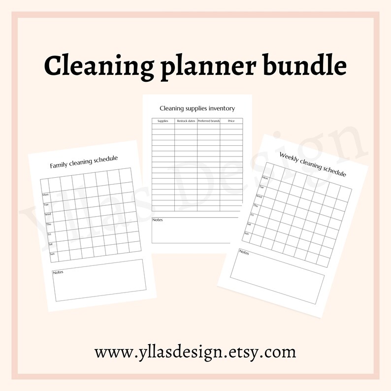 Cleaning Planner Bundle Printable Editable Pdf Weekly Monthly Cleaning ...