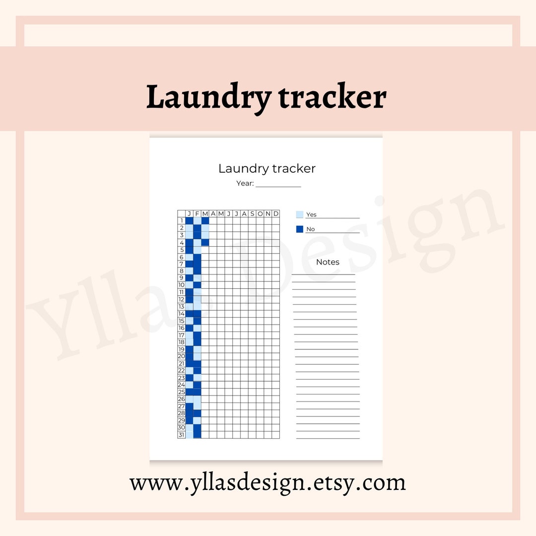 Laundry Tracker Printable Pdf Journal Page Laundry Daily Tracker ...
