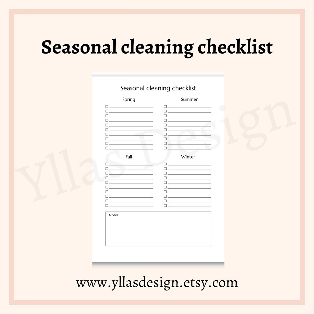 Seasonal Cleaning Schedule Printable Pdf Cleaning Planner Cleaning ...