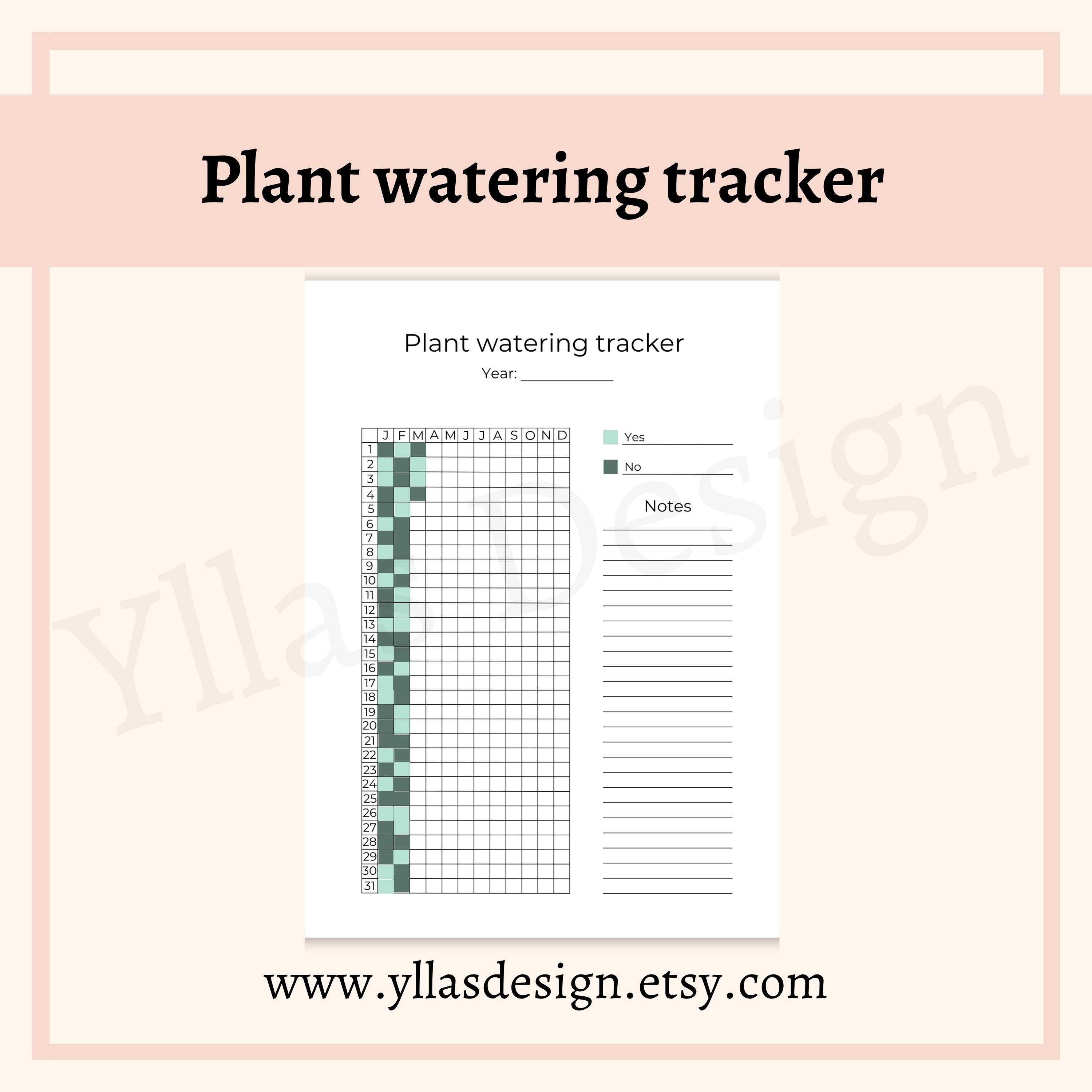 Plant Watering Tracker Printable Pdf Houseplant Log Indoor Plant ...