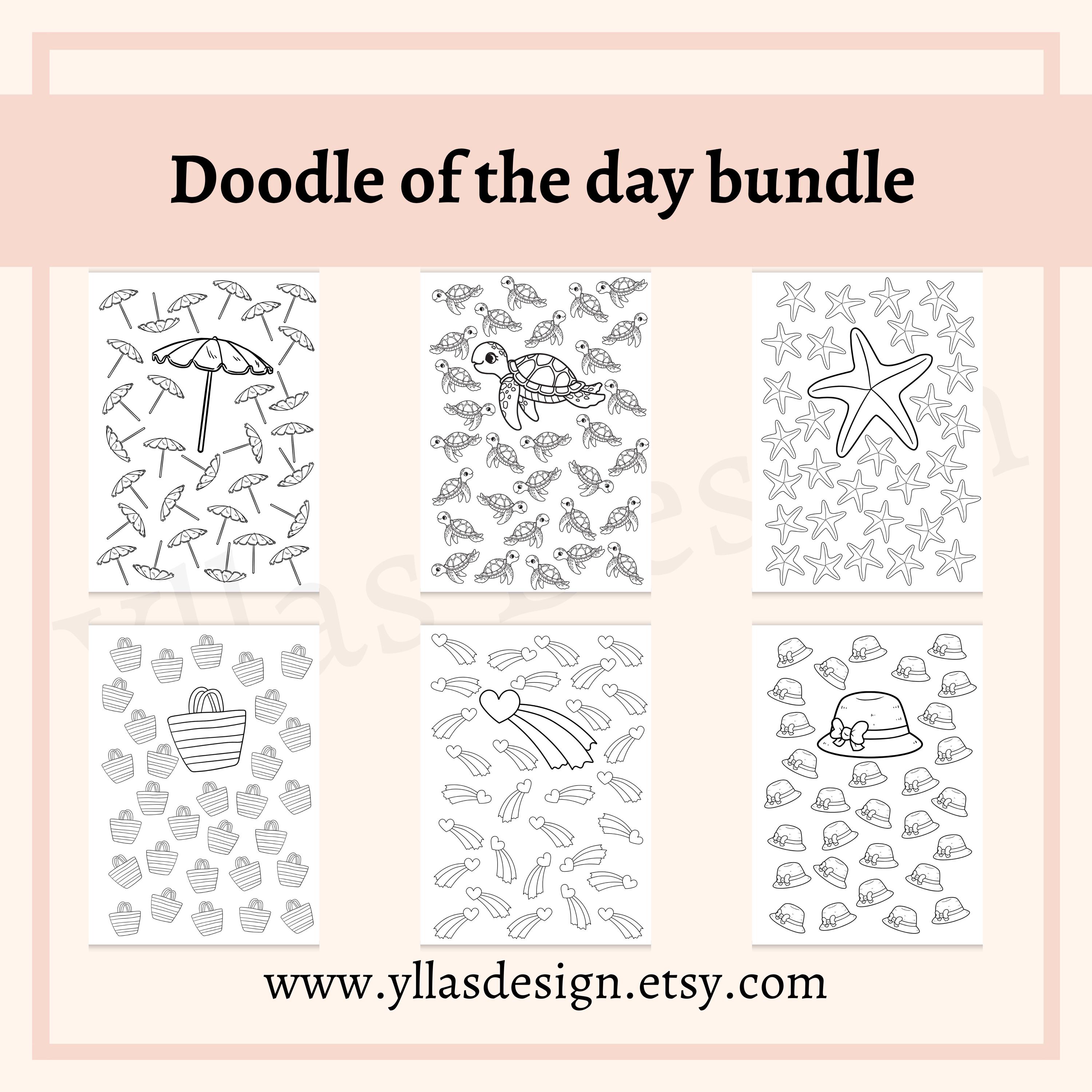 Doodle of the Day Bundle Printable Pdf Summer Journal Pages Planner ...