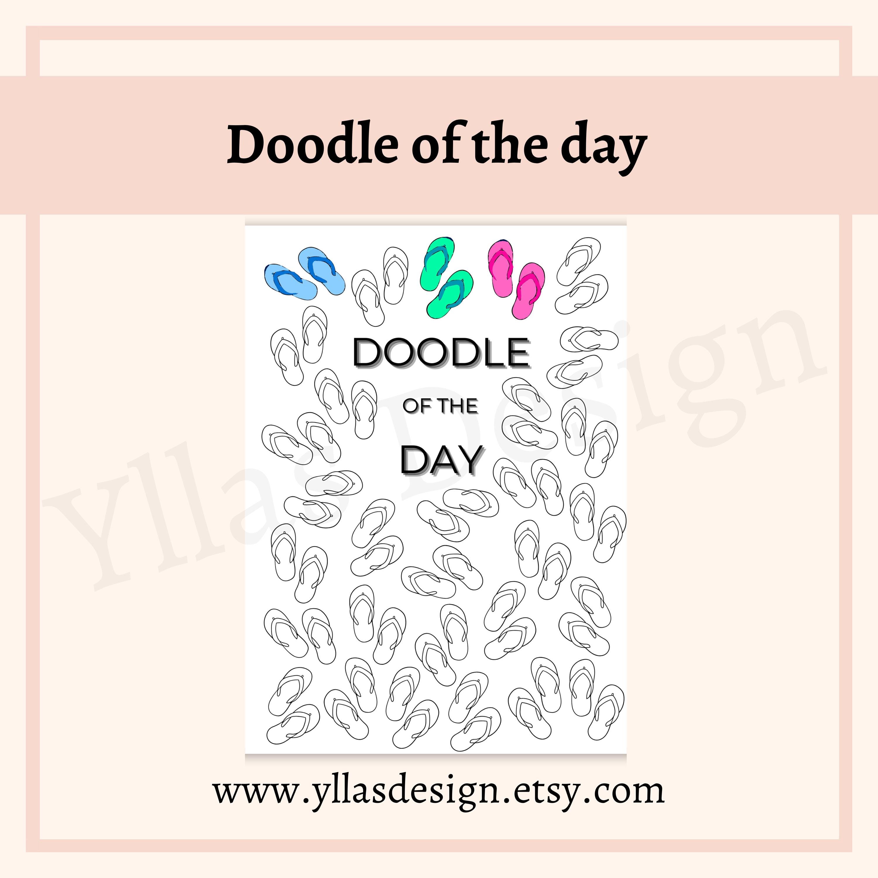 Flip Flop Doodle of the Day Printable Pdf Planner Page Journal Page ...