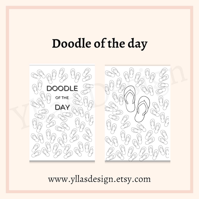 Flip Flop Doodle of the Day Printable Pdf Planner Page Journal Page ...