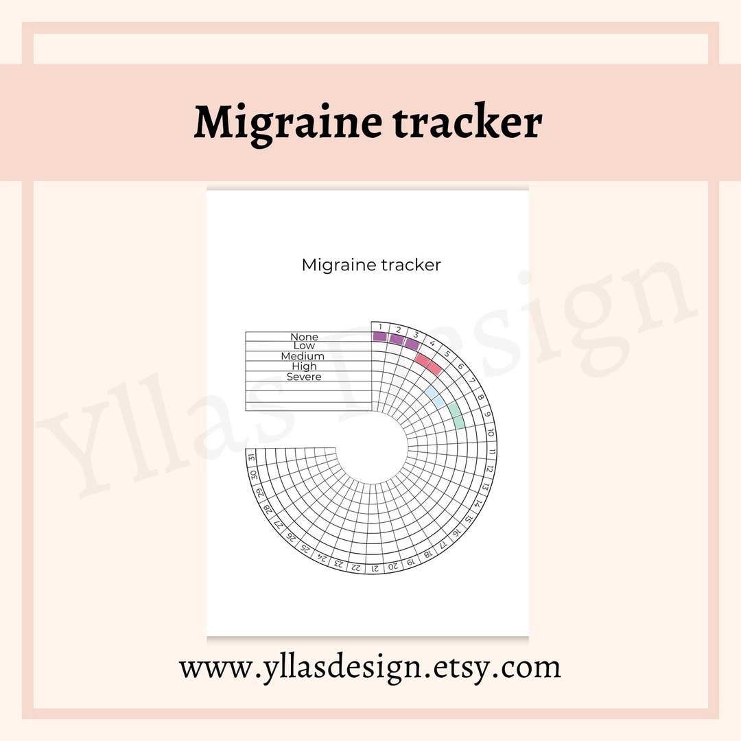 Migraine Tracker Printable Pdf Health Tracker Headache Tracker Migraine ...