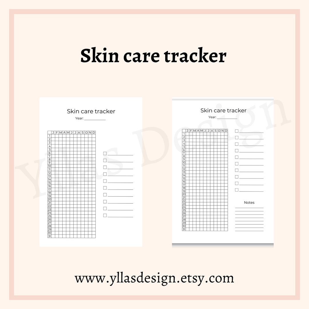 Skin Care Monthly Tracker Printable Pdf Skincare Tracker Monthly ...