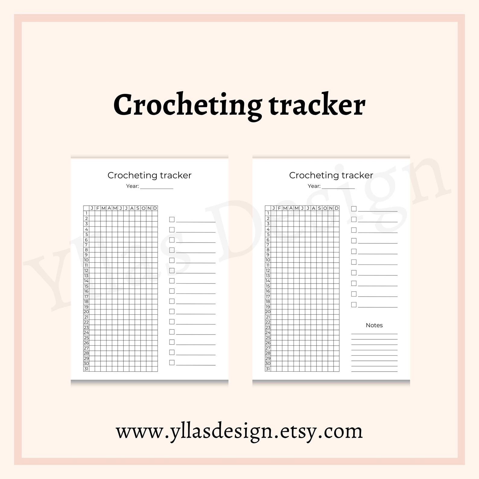 Crocheting Tracker Printable Pdf Habit Tracker Hobby Tracker Crochet ...