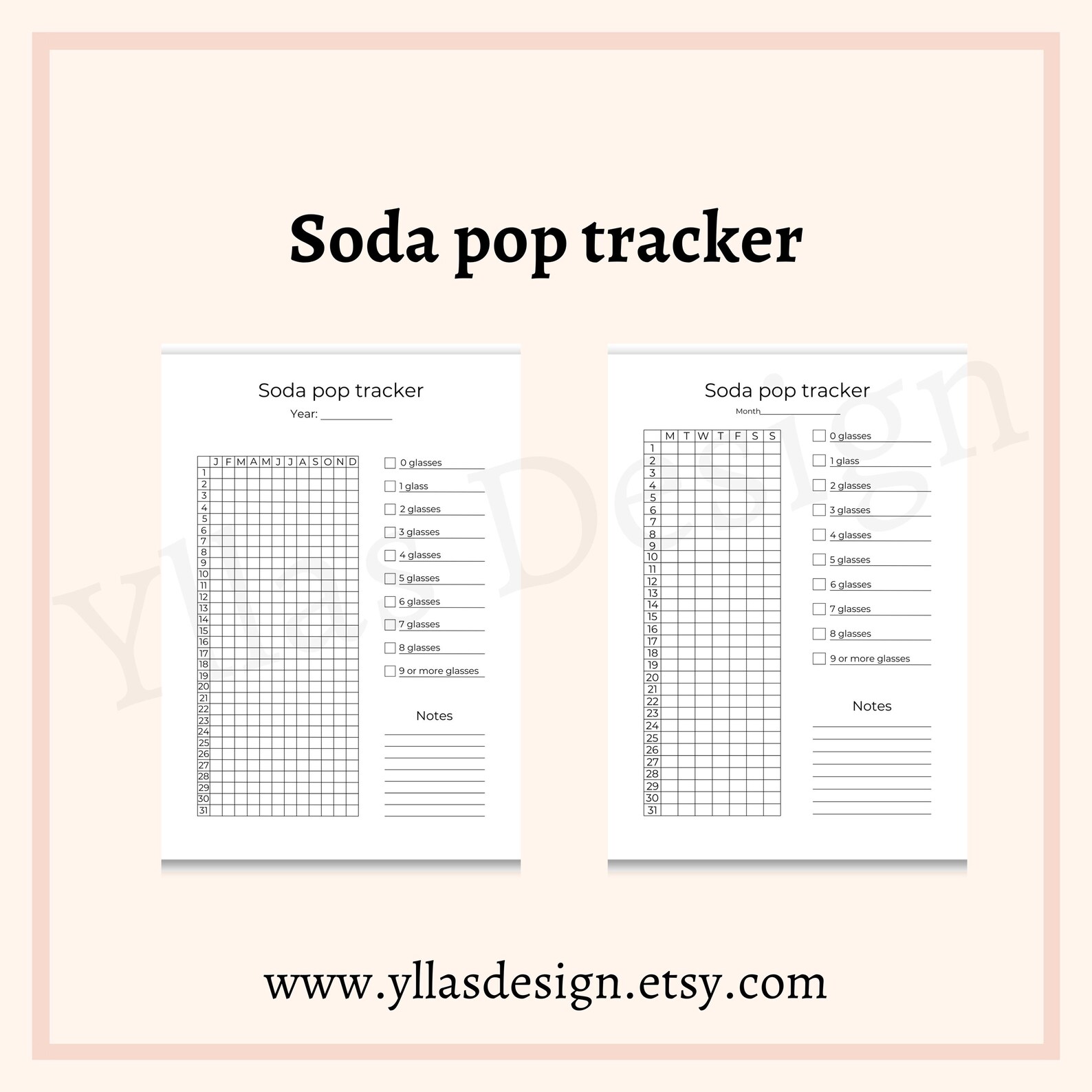 Soda Pop Tracker Journal Page Printable Pdf Health Tracker Daily Soda ...