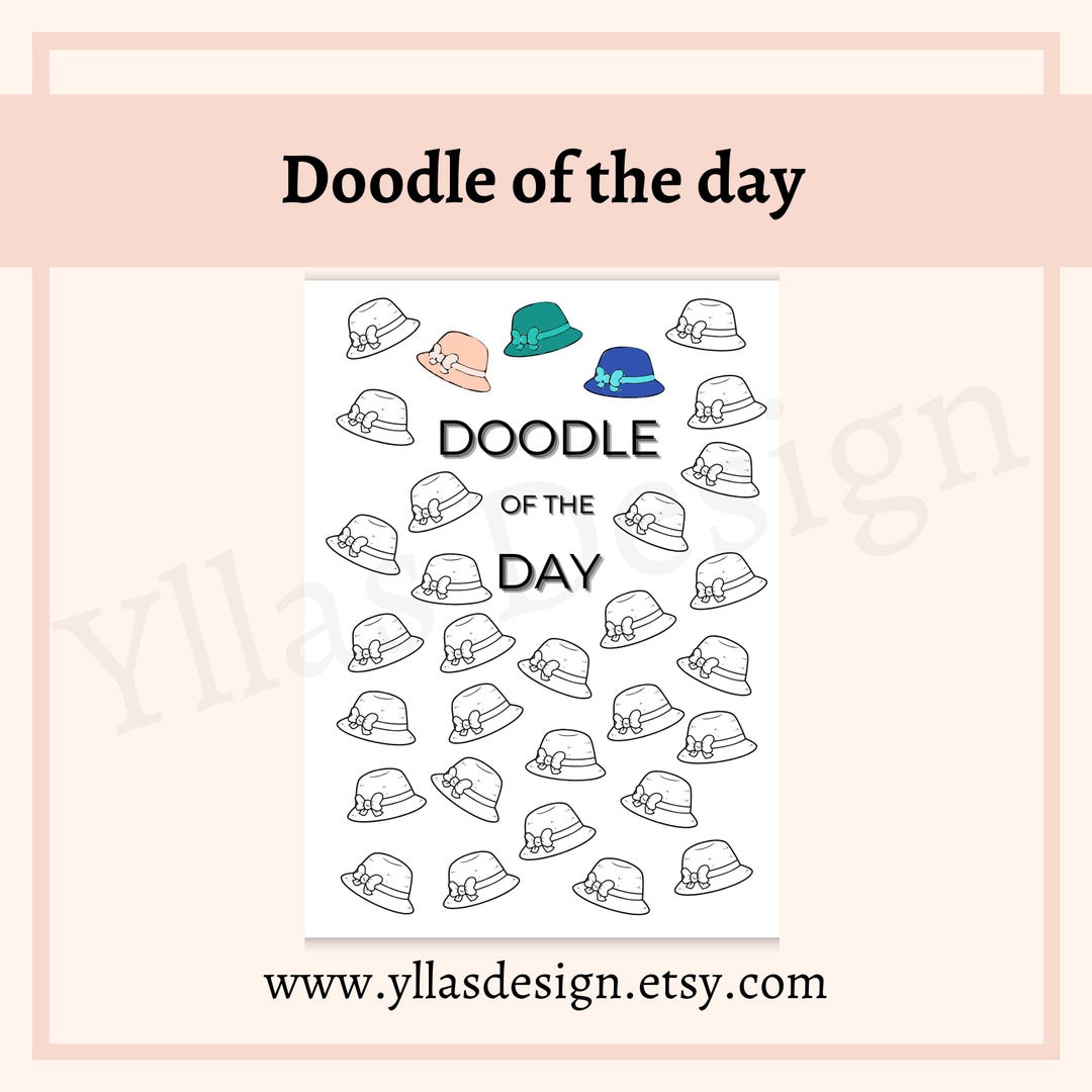 Summer Hat Doodle of the Day Printable Pdf Planner Page Journal Page ...
