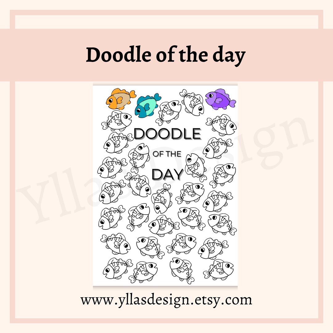 Fish Doodle of the Day Printable Pdf Planner Page Journal Page Daily ...