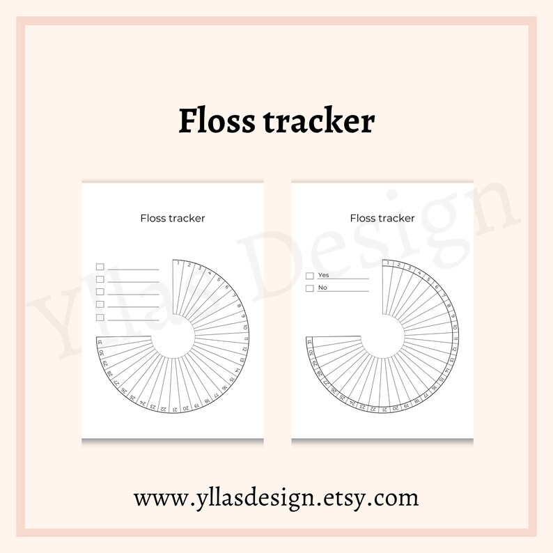 Floss Tracker Printable Pdf Health Tracker Habit Tracker Self Care ...