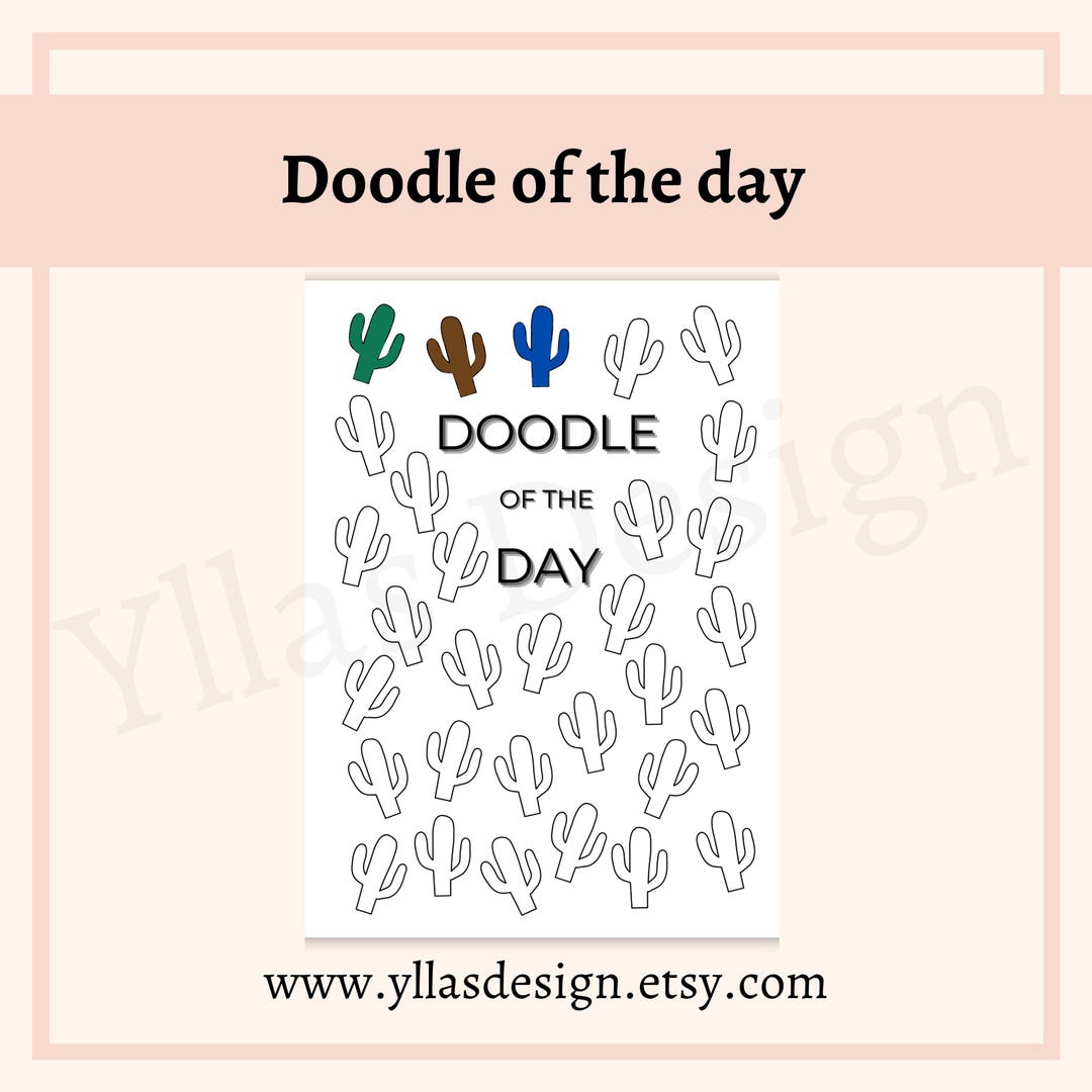 Cactus Doodle of the Day Printable Pdf Planner Page Journal Page Daily ...