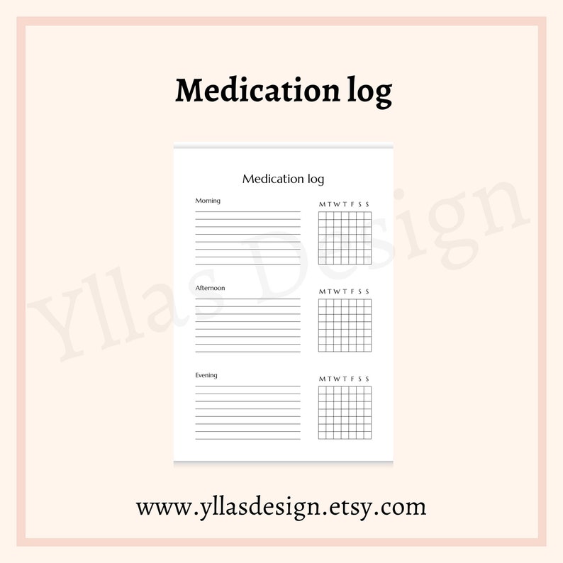 Medication Log Printable Pdf Medication Schedule Medication Reminder ...