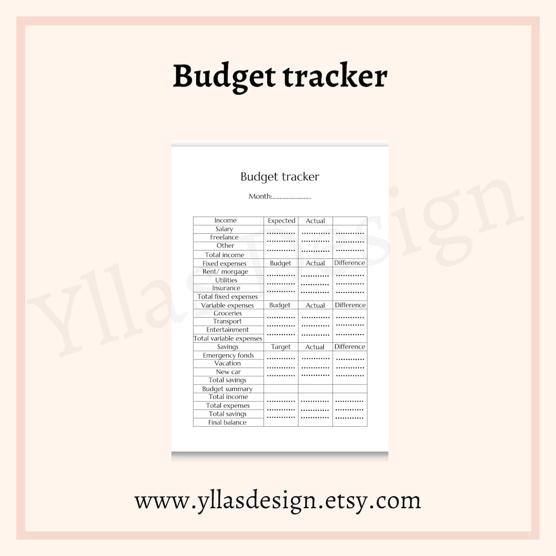 Budget Tracker Printable Pdf Budget Planner Euro Monthly Budget Planner ...