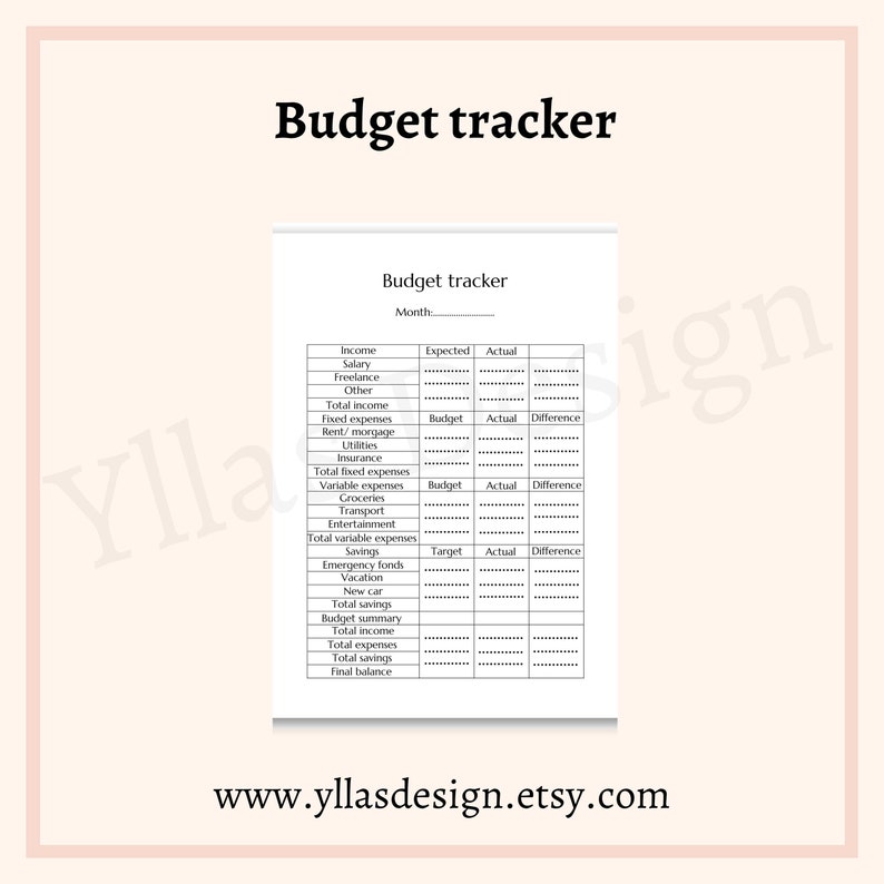 Budget Tracker Printable Pdf Budget Planner Euro Monthly Budget Planner ...