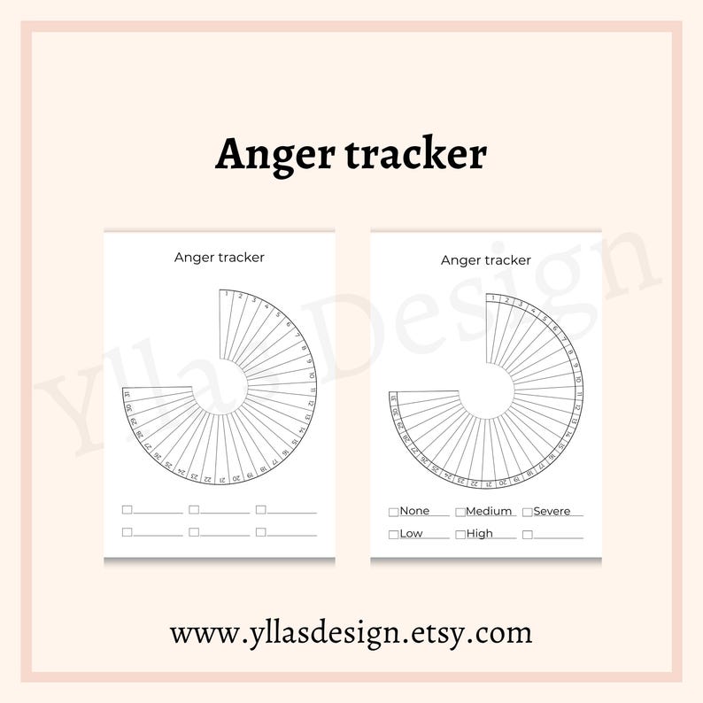 Anger Tracker Planner Page Printable Pdf Mood Tracker Daily Tracker a ...
