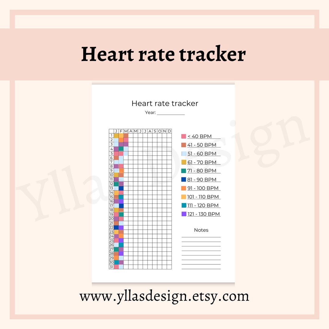 Heart Rate Tracker Heart Rate Log Fitness Tracker Health Tracker ...