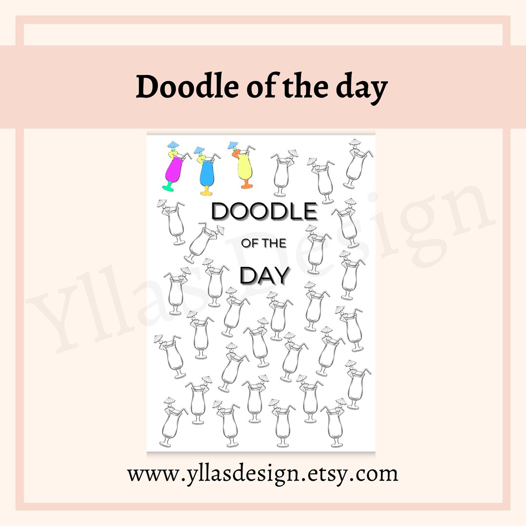 Glass Doodle of the Day Printable Pdf Planner Page Journal Page Daily ...
