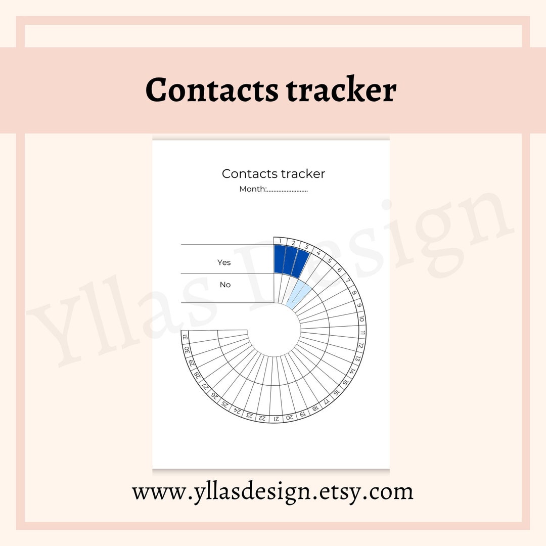 Contacts Tracker Printable Pdf Track Contacts Monthly Tracker Contact ...