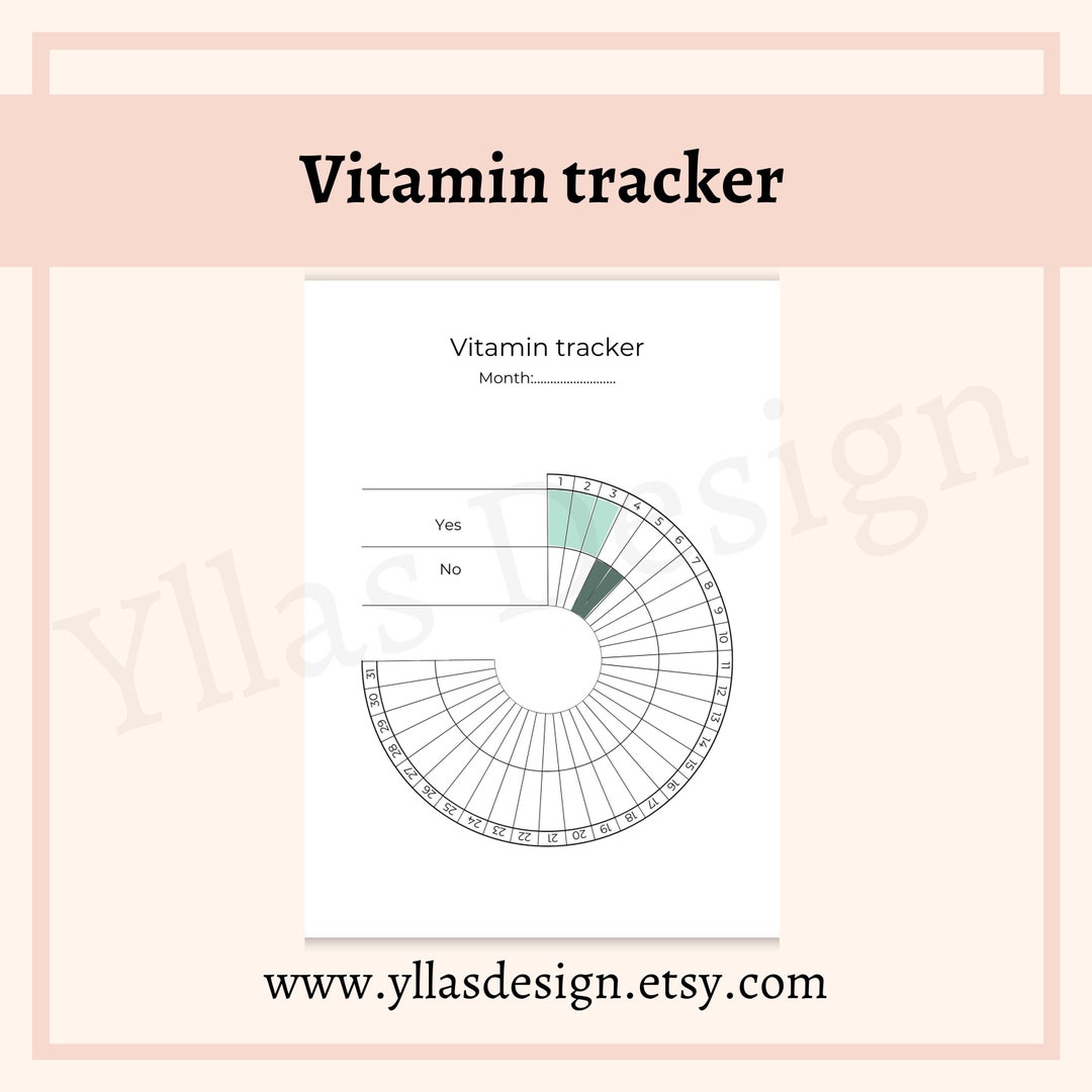 Vitamin Tracker Printable Pdf Vitamin Log Journal Pill Tracker ...
