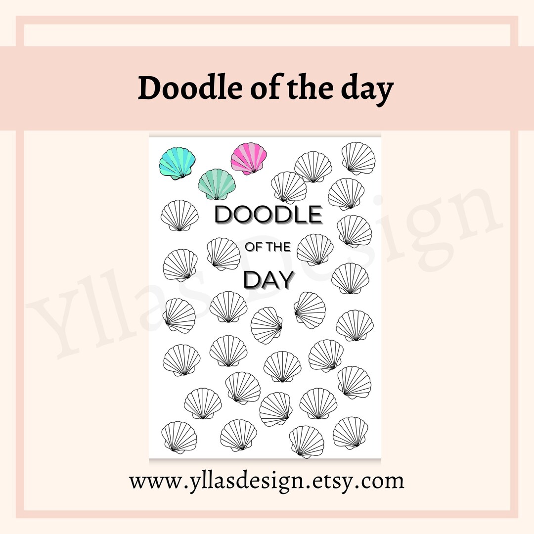 Shell Doodle of the Day Printable Pdf Planner Page Journal Page Daily ...