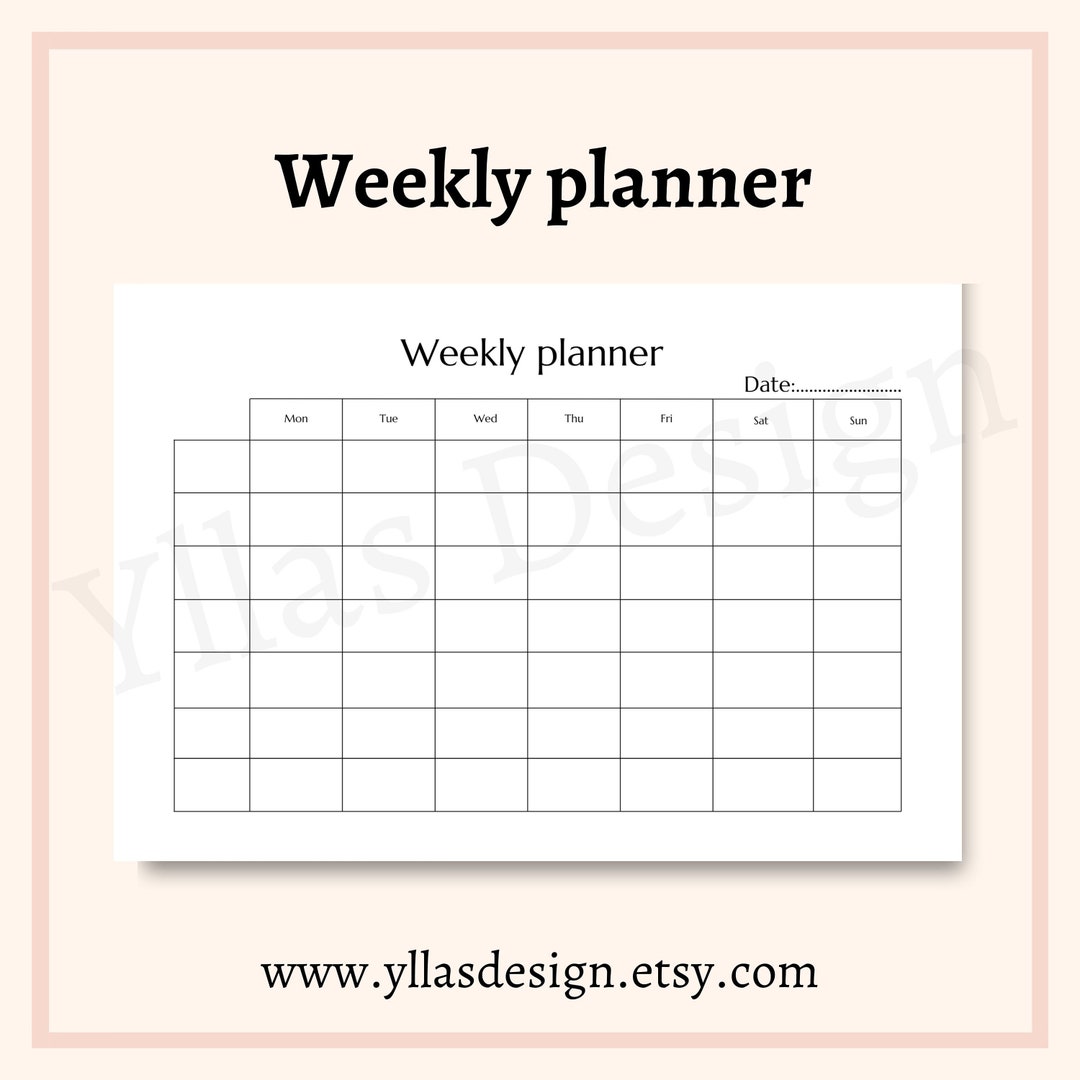 Weekly Planner Printable Landscape Pdf Weekly School Organizer Weekly ...