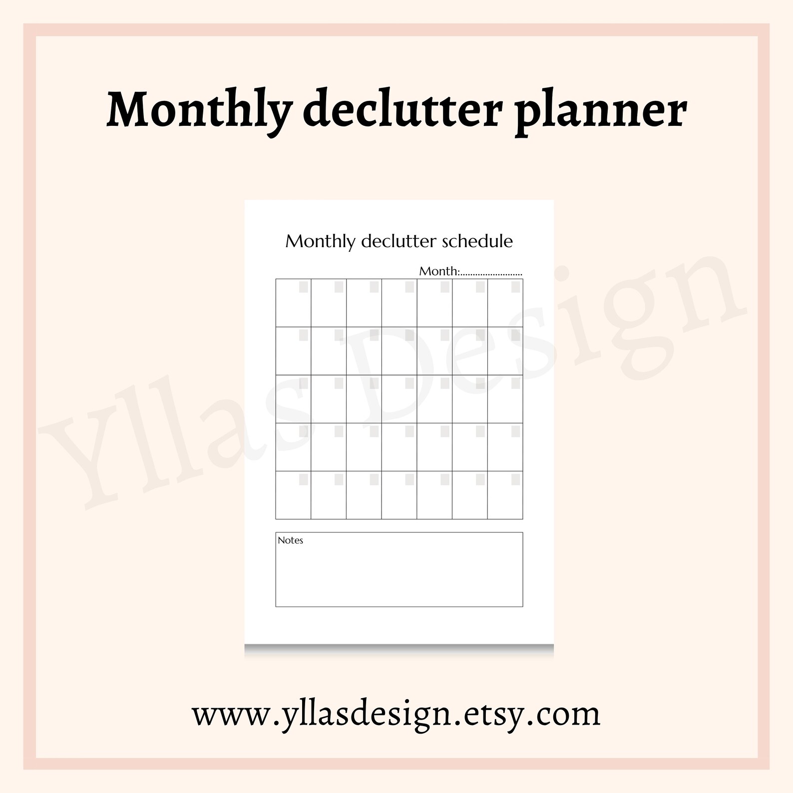 Monthly Declutter Schedule Printable Pdf 30 Day Decluttering Planner ...