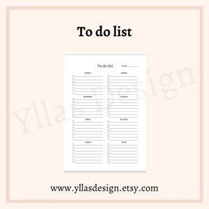 Weekly to Do List Printable Pdf Weekly Planner Productivity Planner ...