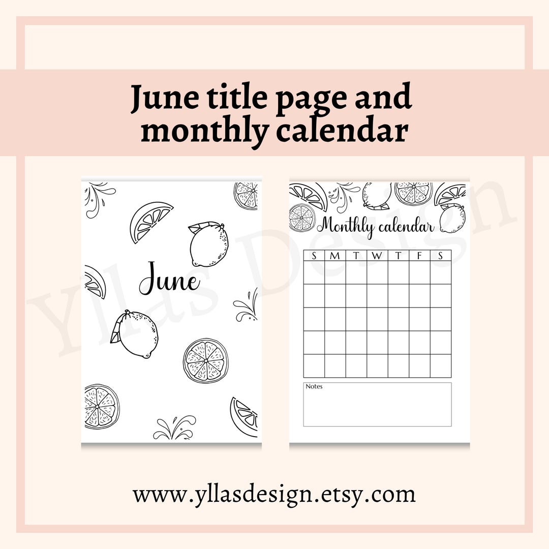 June Title Page Printable Pfd Citrus Monthly Cover Page Monthly ...