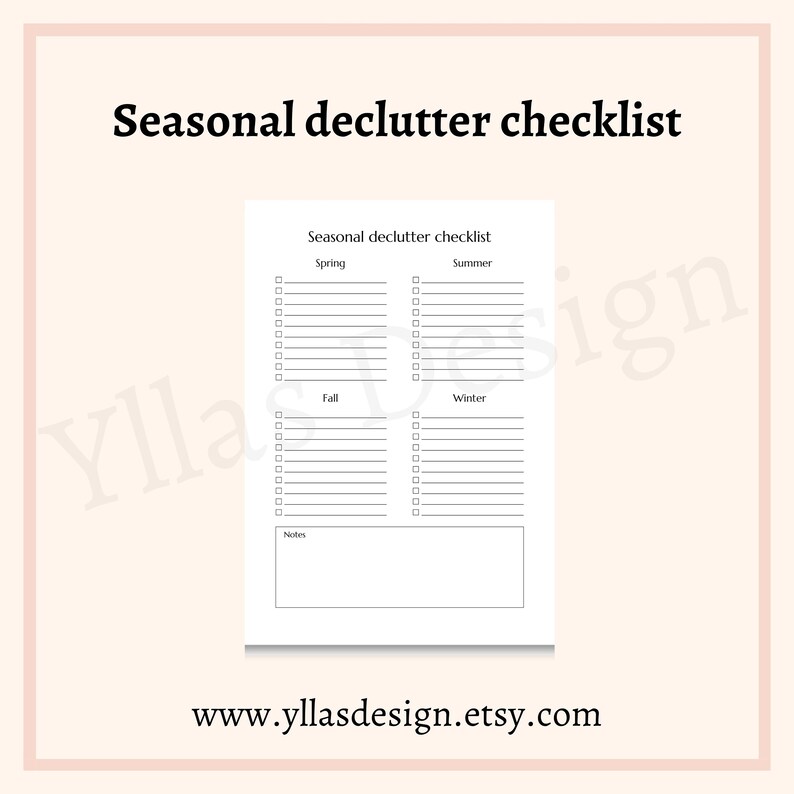 Seasonal Declutter Planner Printable Pdf Decluttering Schedule Cleaning ...