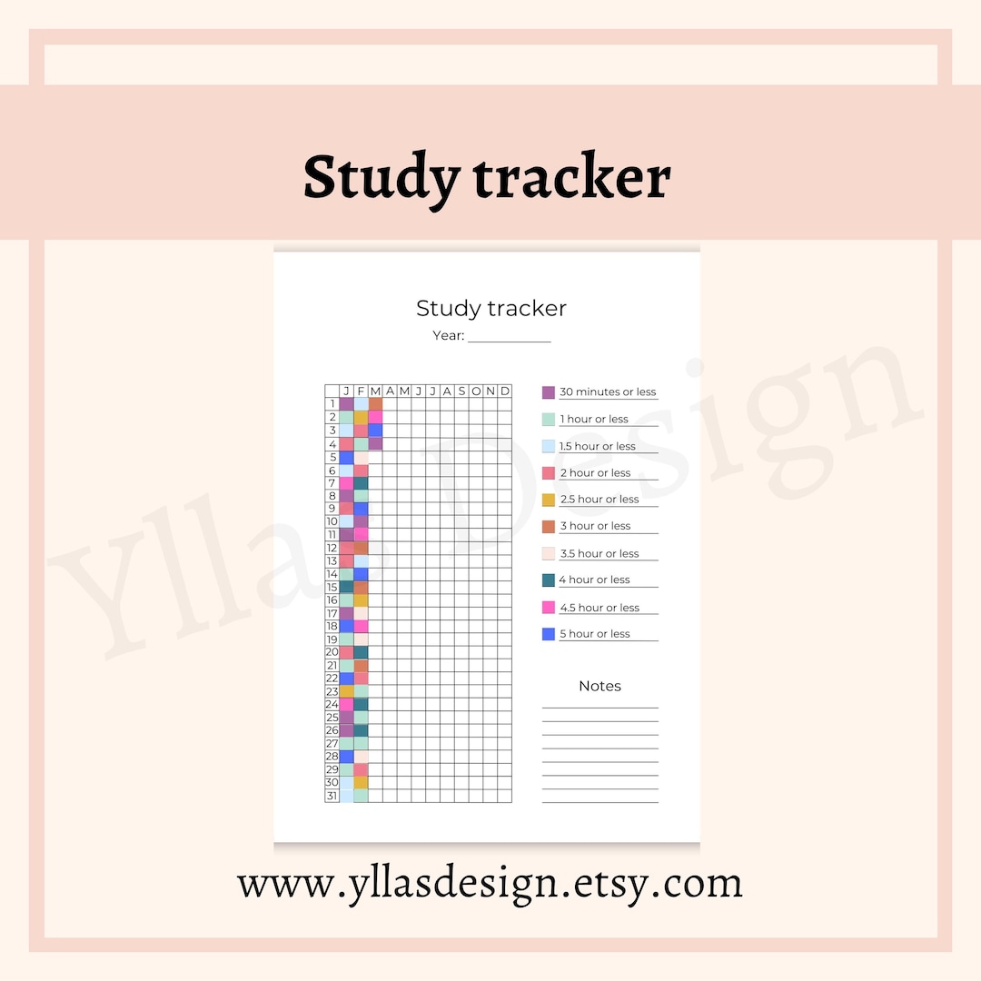 Study Tracker Printable Pdf Student Journal Student Planner Yearly ...