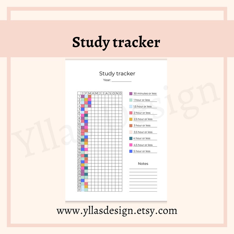 Study Tracker Printable Pdf Student Journal Student Planner Yearly ...