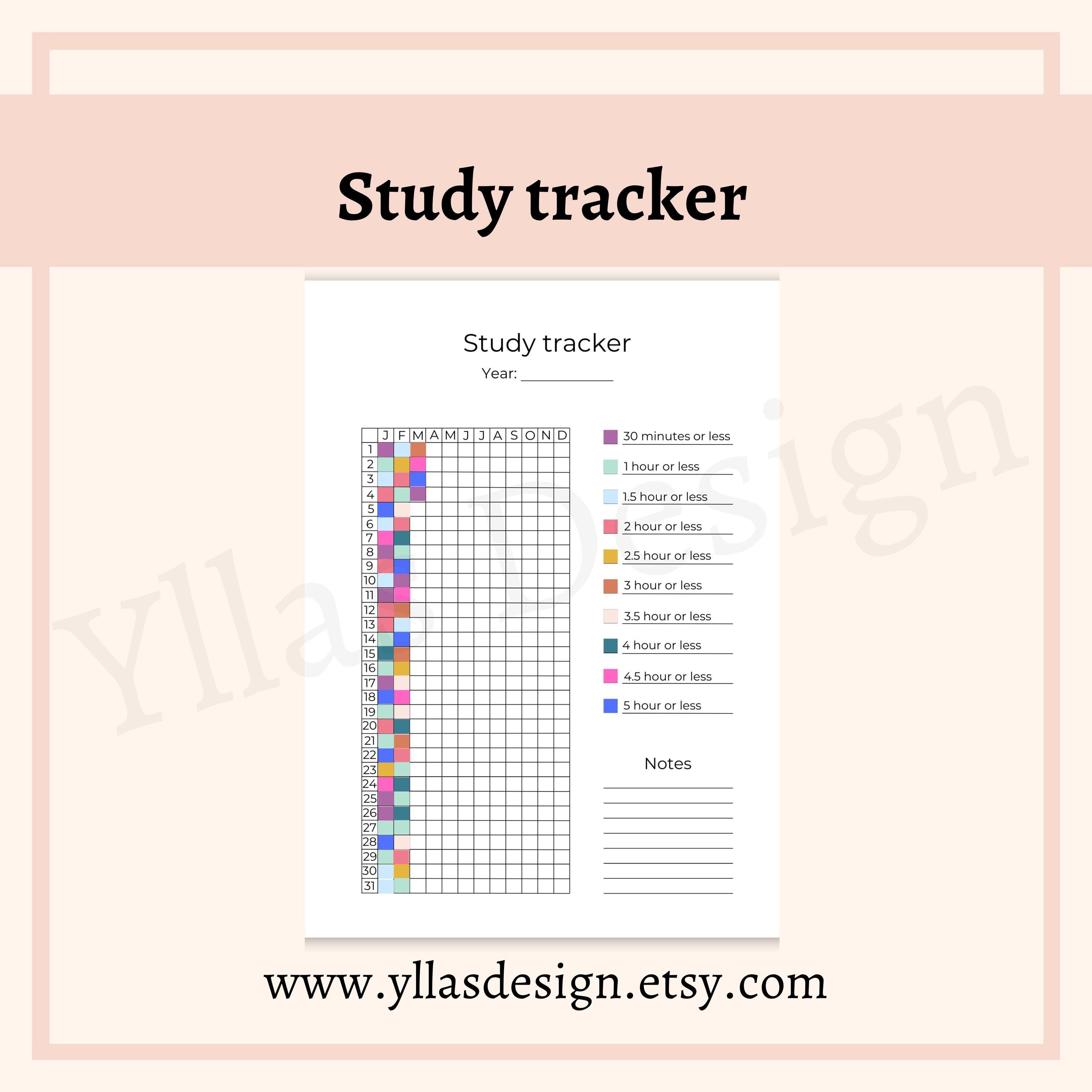 Study Tracker Printable Pdf Student Journal Student Planner Yearly ...