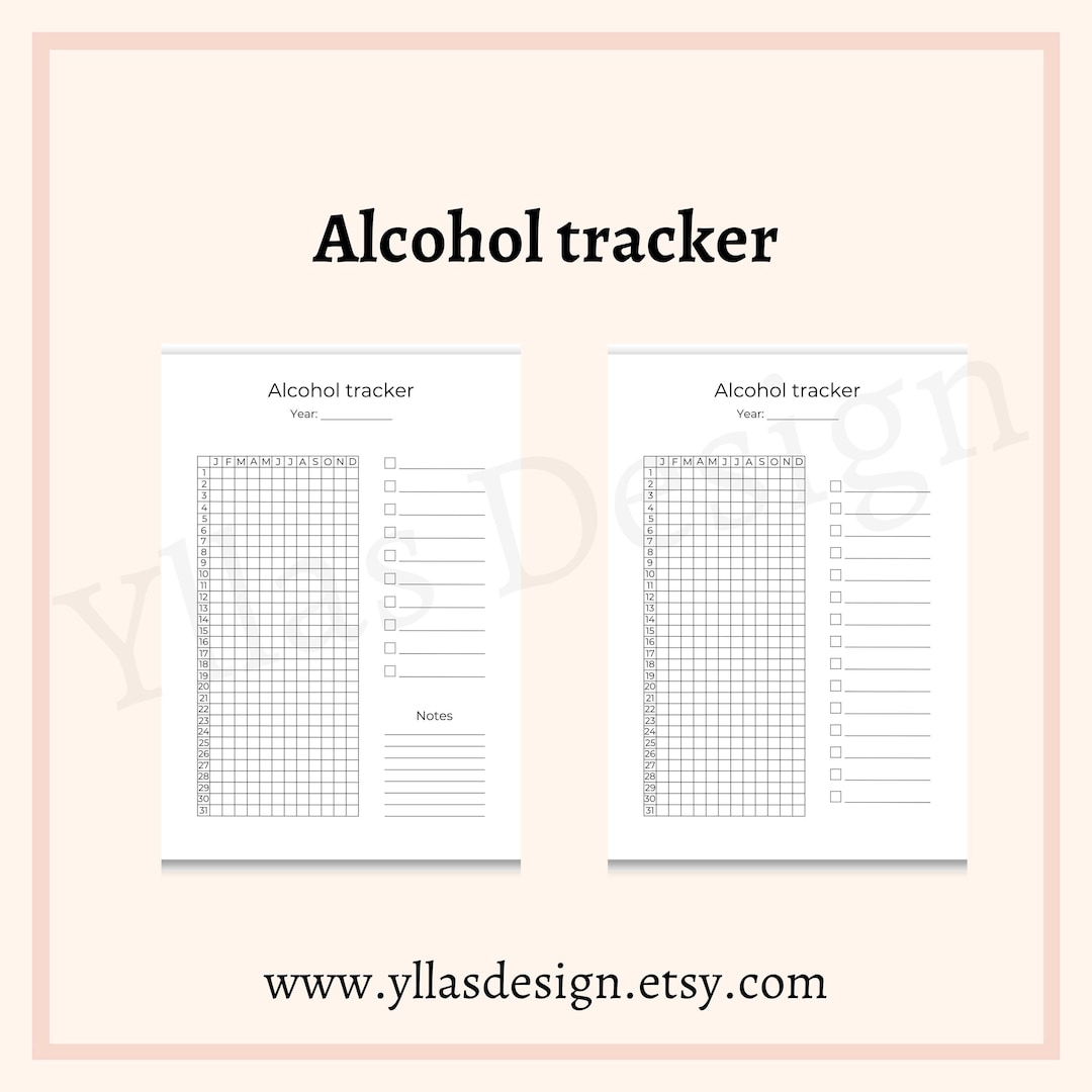 Alcohol Tracker Printable Planner Page Pdf Track Alcohol Wine Tracker ...