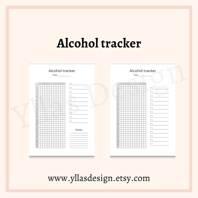 Alcohol Tracker Printable Planner Page Pdf Track Alcohol Wine Tracker ...