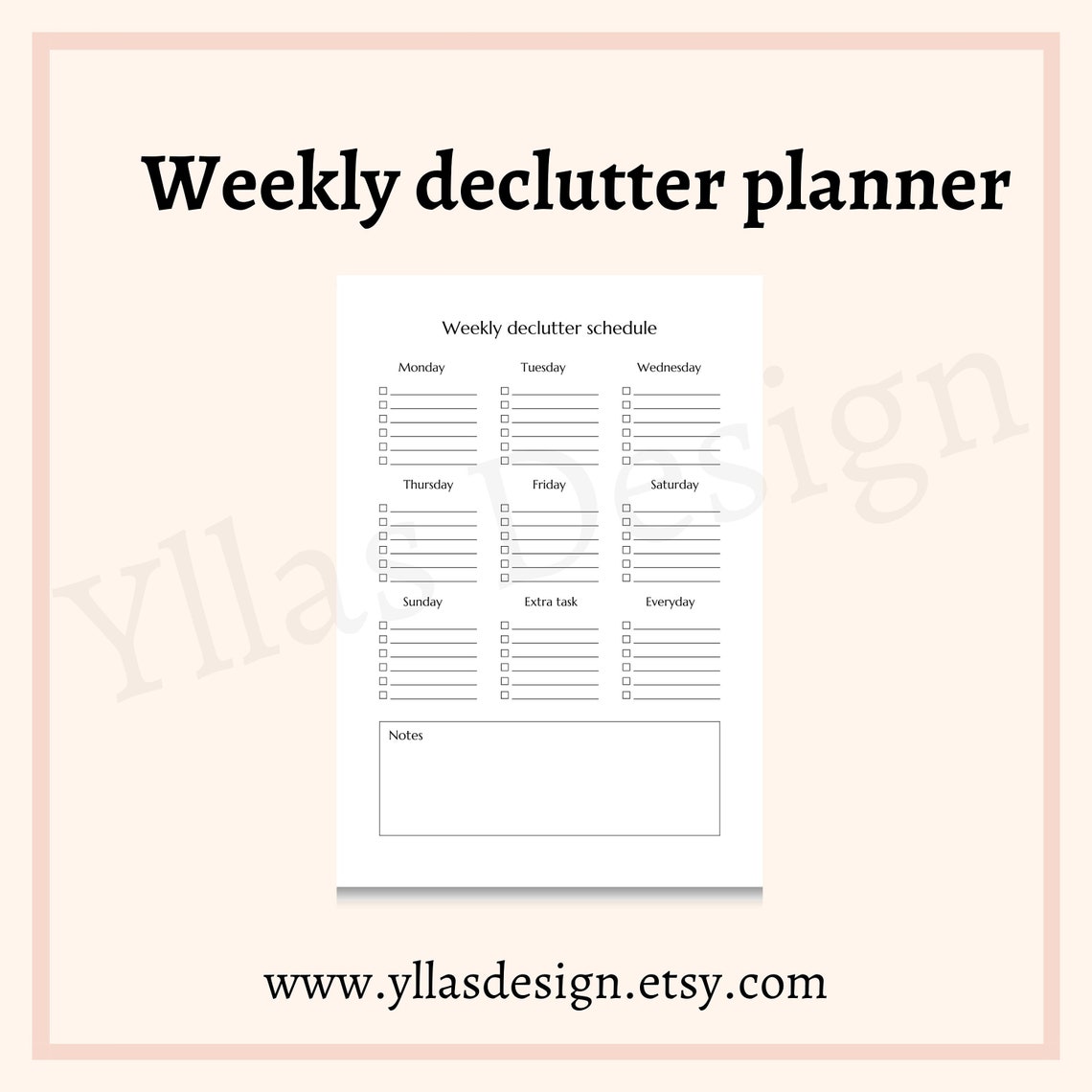 Weekly Declutter Schedule Printable Pdf Weekly Delcuttering Planner ...