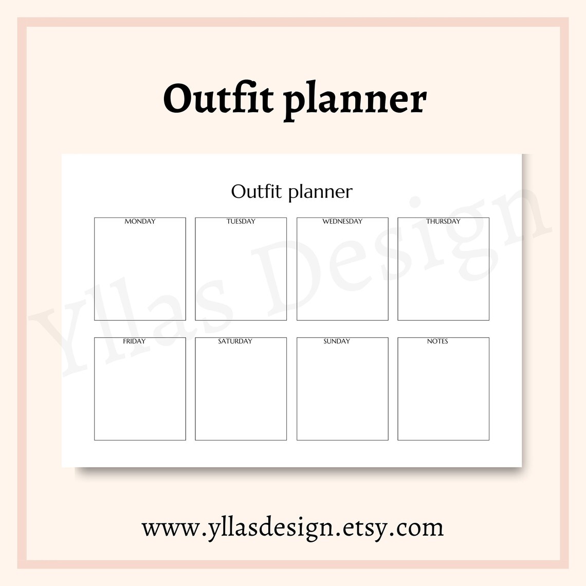 Weekly Outfit Planner Daily Activities Landscape Travel Planner Sports ...