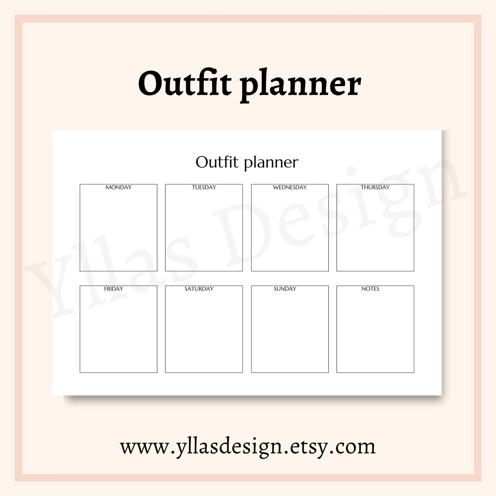 Weekly Outfit Planner Daily Activities Landscape Travel Planner Sports ...