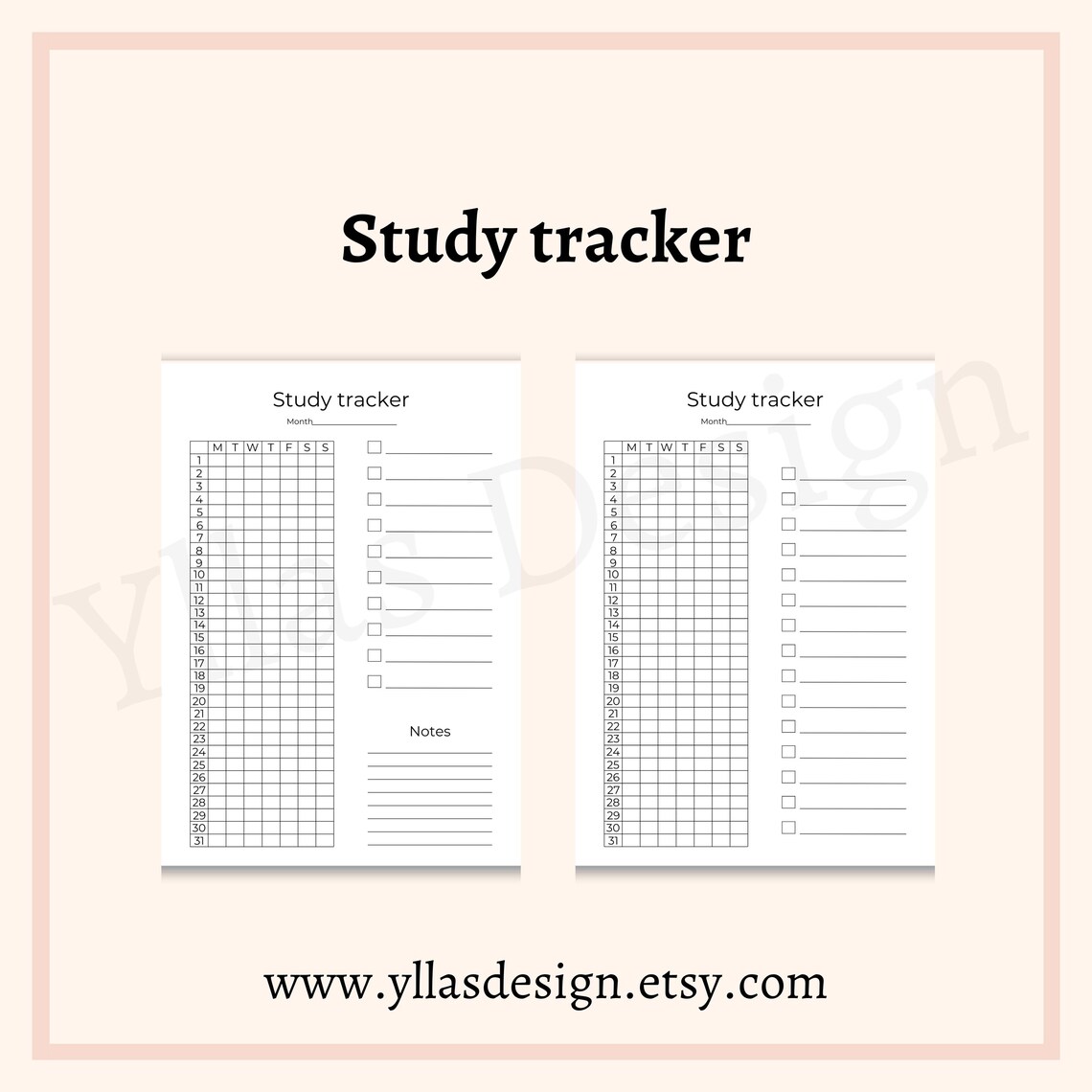 Study Tracker Printable Pdf Student Journal Student Planner Yearly ...