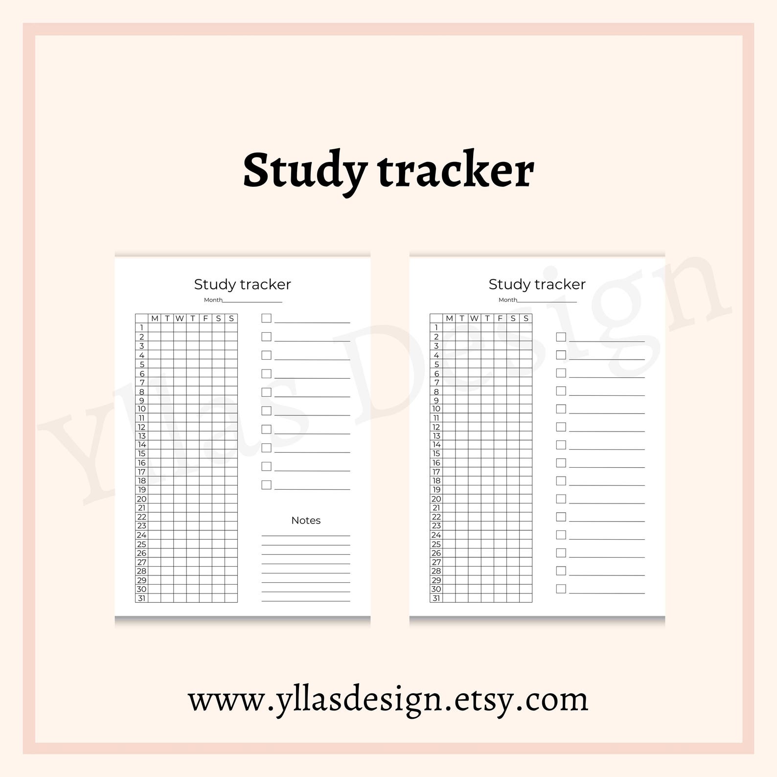Study Tracker Printable Pdf Student Journal Student Planner Yearly ...