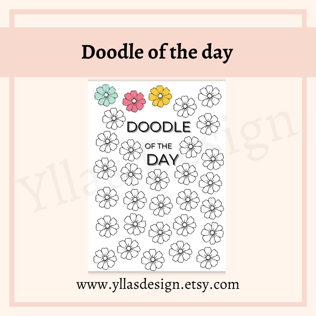 Flower Doodle of the Day Printable Pdf Planner Page Journal Page Daily ...
