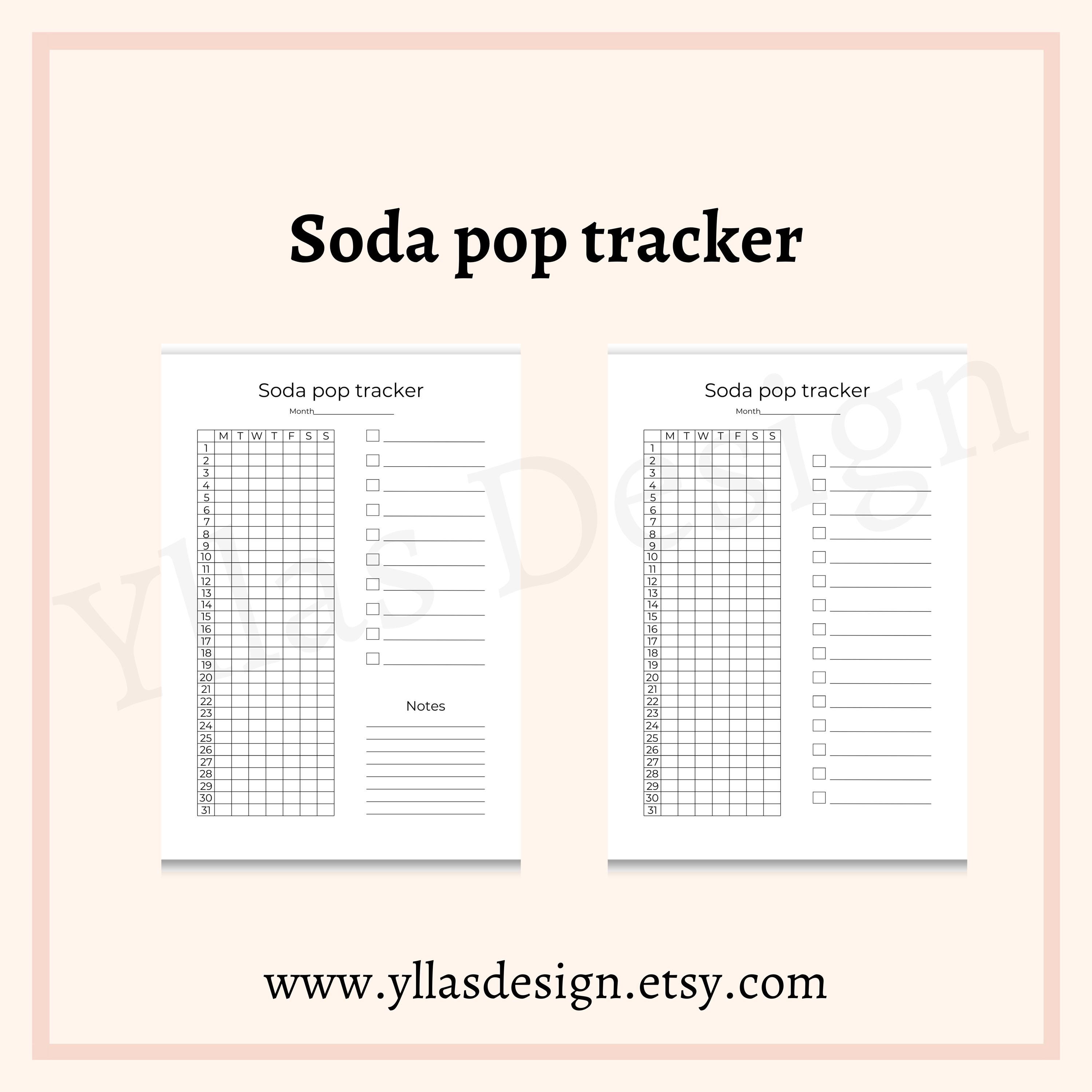Soda Pop Tracker Journal Page Printable Pdf Health Tracker Daily Soda ...