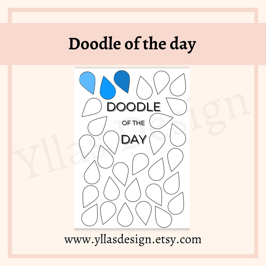 Rain Doodle of the Day Printable Pdf Planner Page Journal Page Daily ...