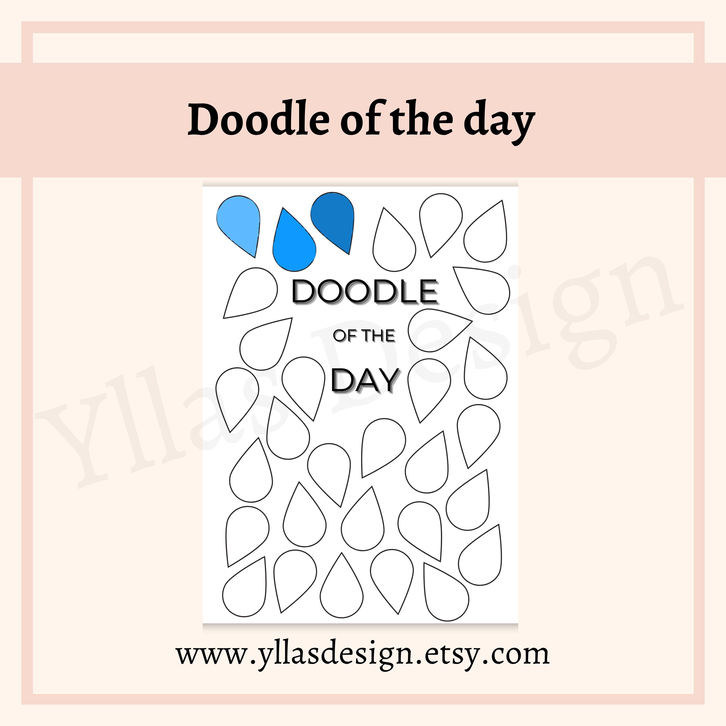 Rain Doodle of the Day Printable Pdf Planner Page Journal Page Daily ...