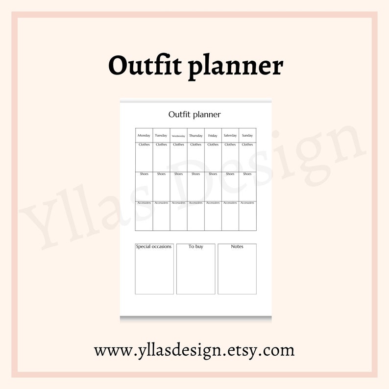 Outfit Planner Printable Pdf Outfit Planner for Men and Women Travel ...