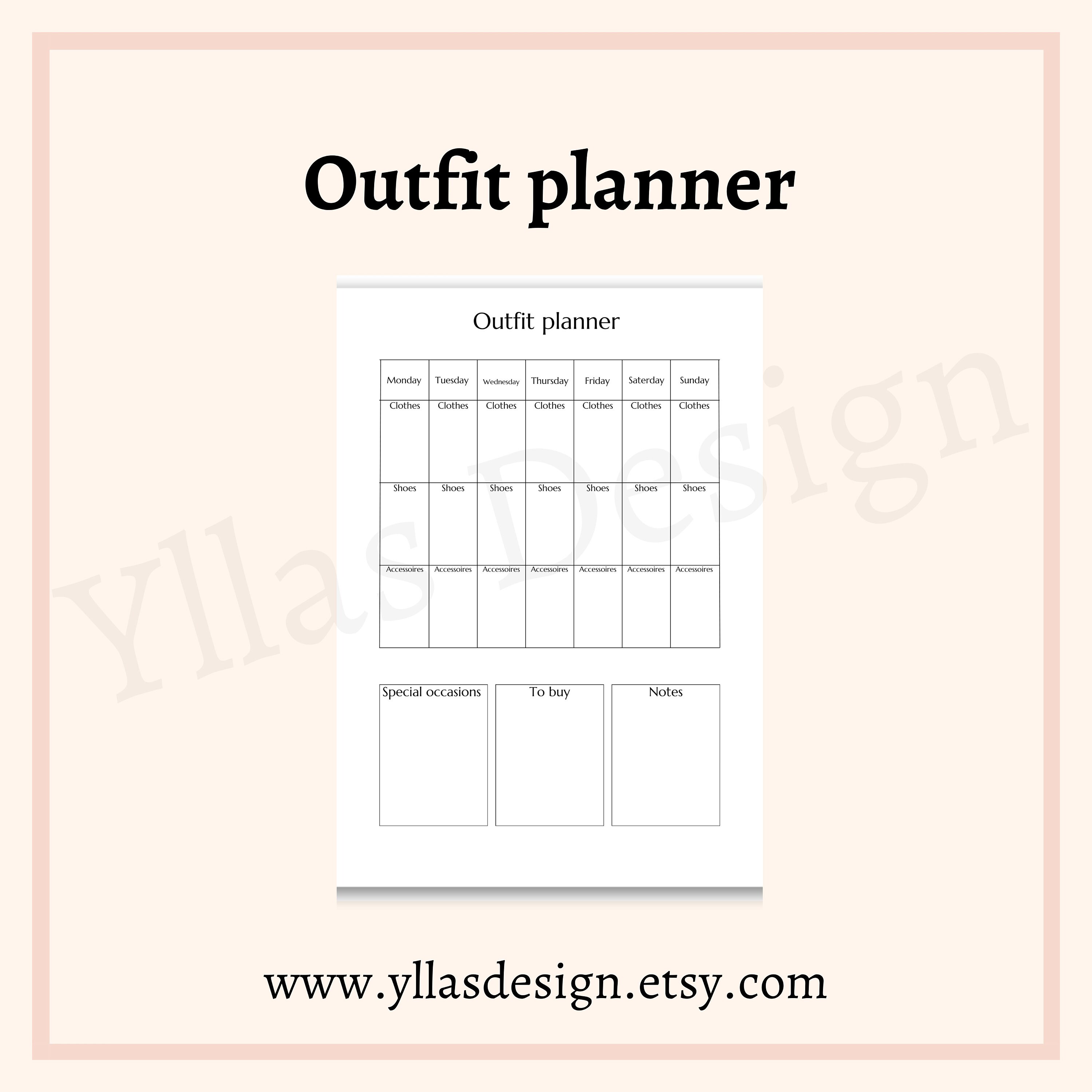 Outfit Planner Printable Pdf Outfit Planner for Men and Women Travel ...