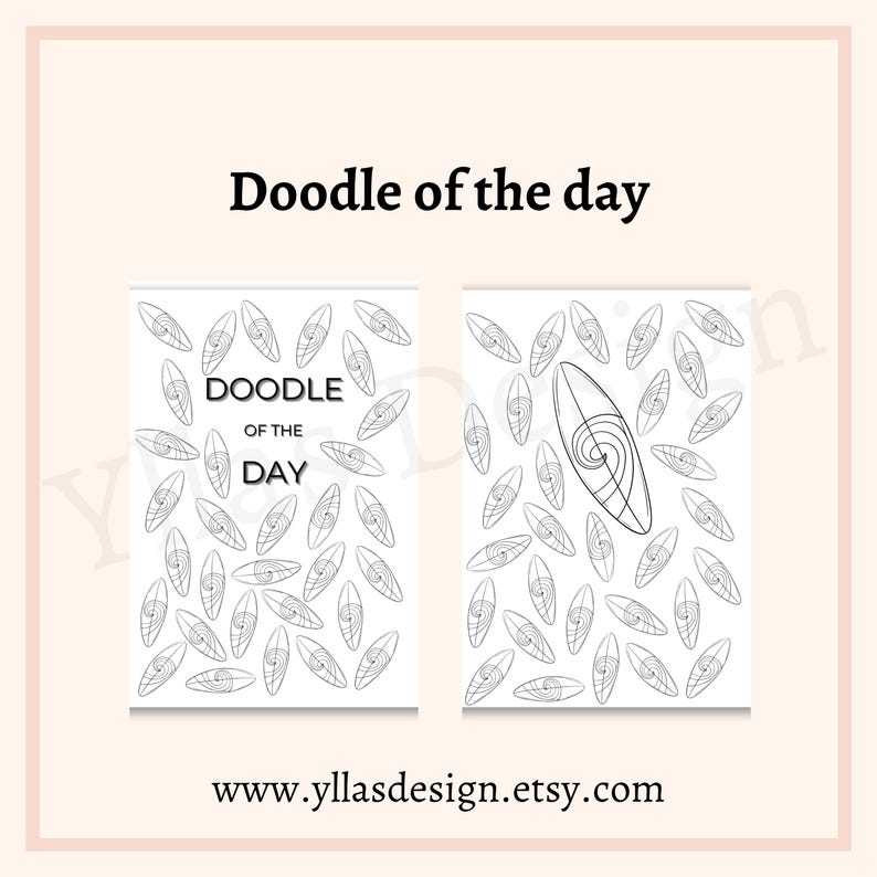 Surfboard Doodle of the Day Printable Pdf Planner Page Journal Page ...