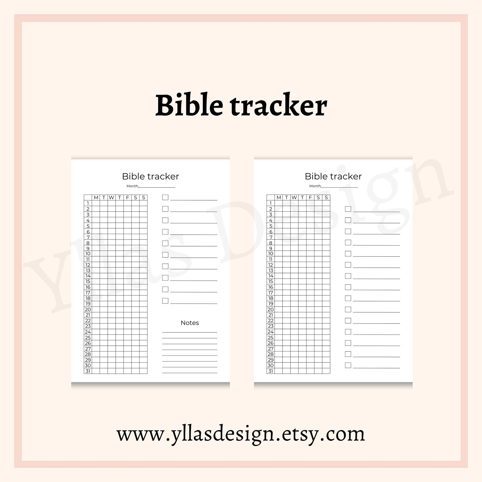 Bible Tracker Printable Pdf Bible Study Organizer Yearly Bible Reading ...