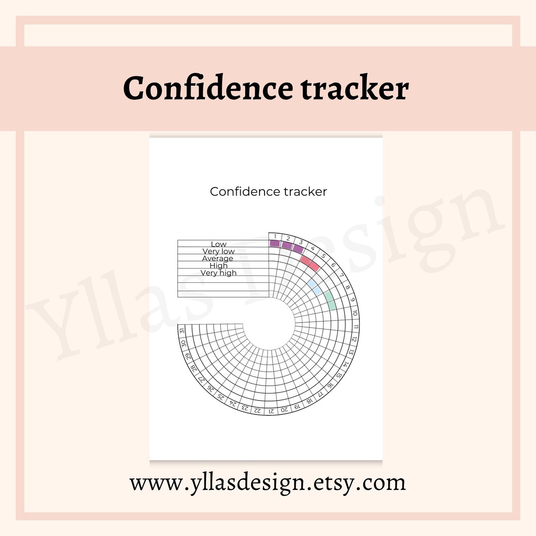 Confidence Tracker Printable Pdf Rate My Day Log Wellness Tracker Self ...