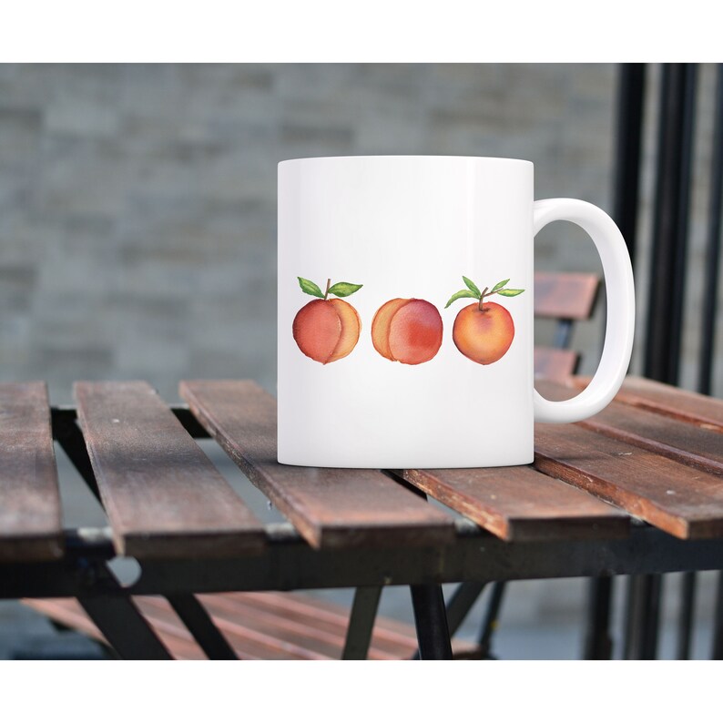 Peach Mug Birthday Gift Peach Art Design Mug Cottagecore Mug Peach ...