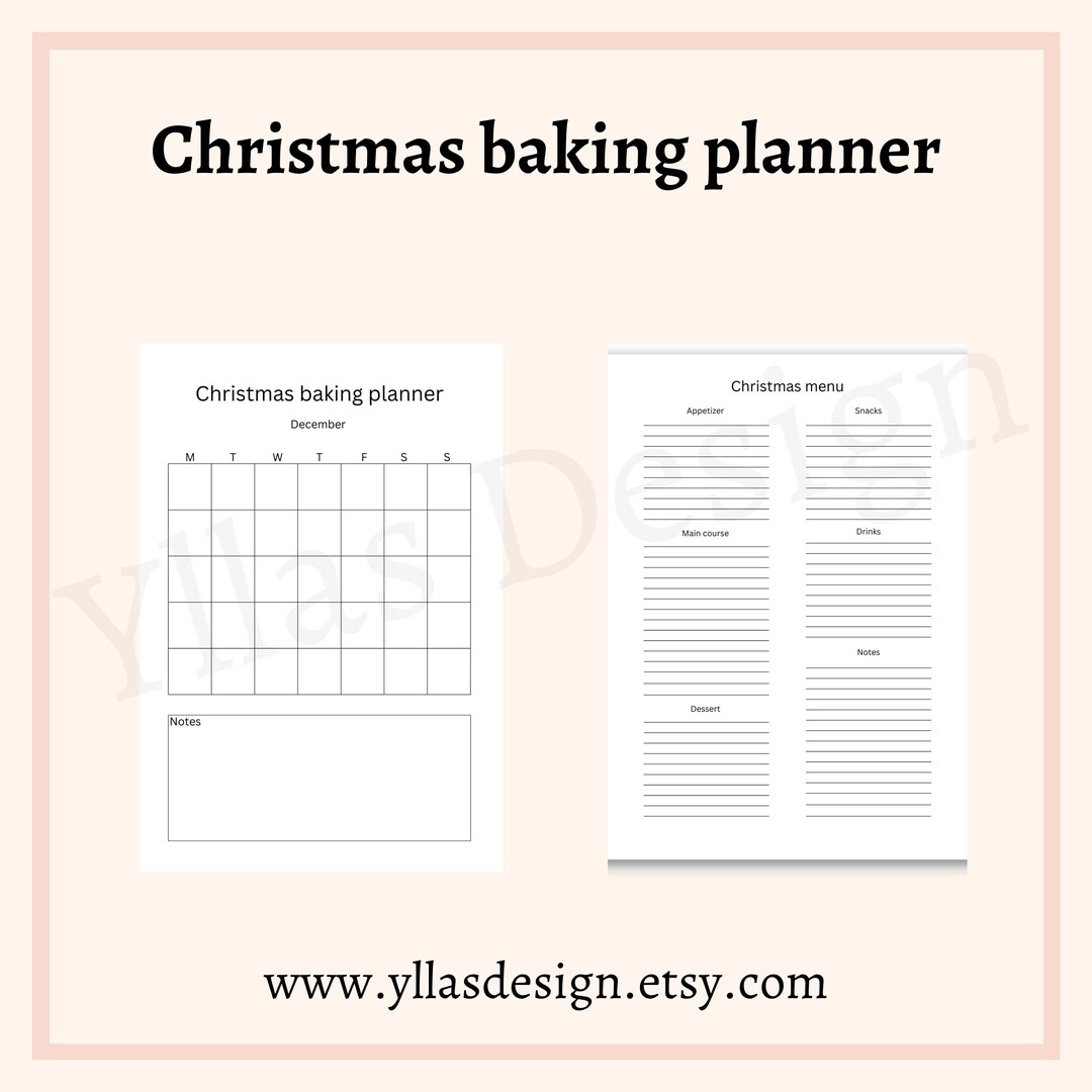 Christmas Baking Planner Printable Pdf Fillable A4 Planner Christmas Recipes Planner Christmas ...